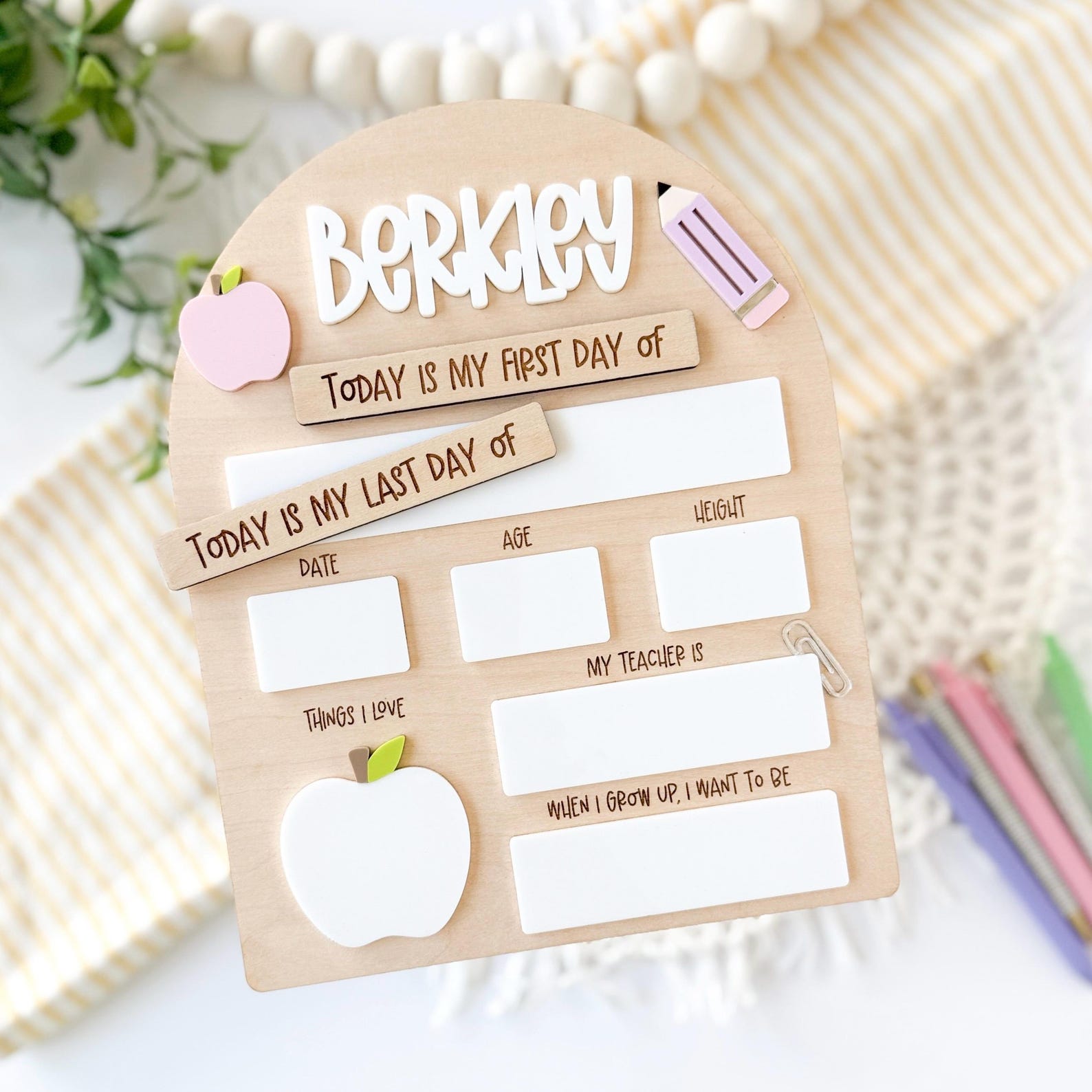 First Day of School Sign, Reusable Back to School Photo Prop ...