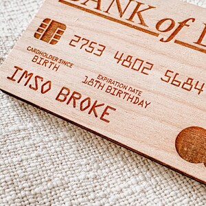 Bank of Dad Wood Card, Funny Fathers Day Card, Fathers Day Gift From ...