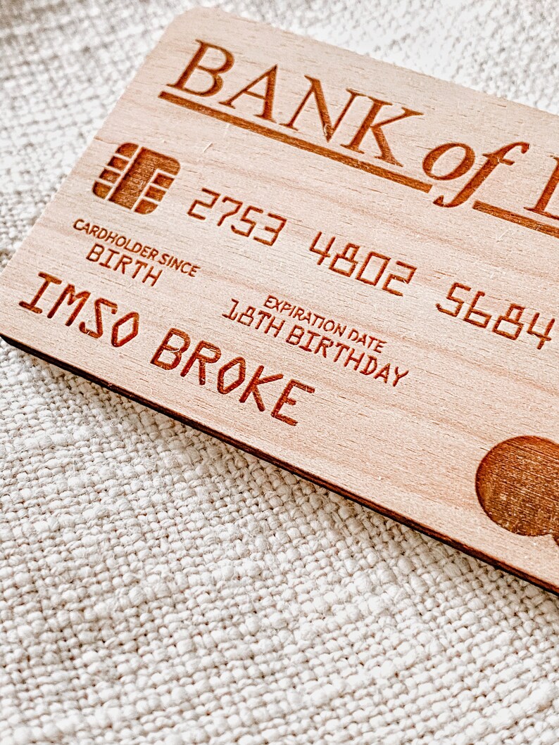 Bank of Dad Wood Card Funny Fathers Day Card Fathers Day - Etsy