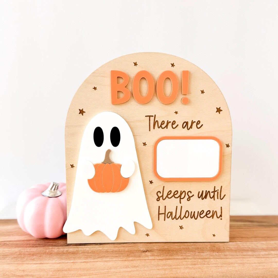 Halloween Ghost Countdown Sign: Spooky Dry Erase Board - Etsy