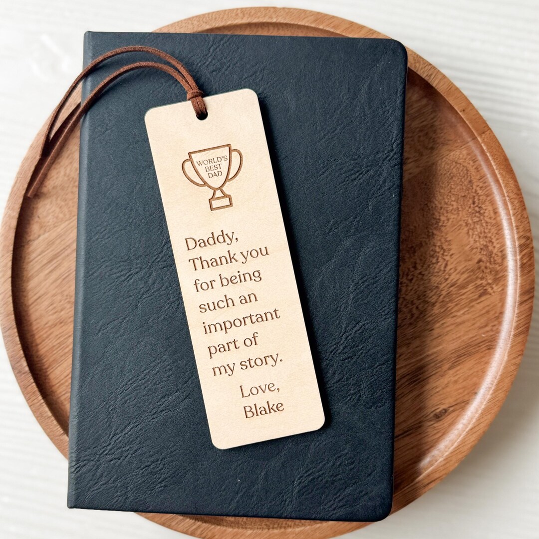 Personalized Maple Wood Bookmark for Dad – Custom Engraved Book Lover ...