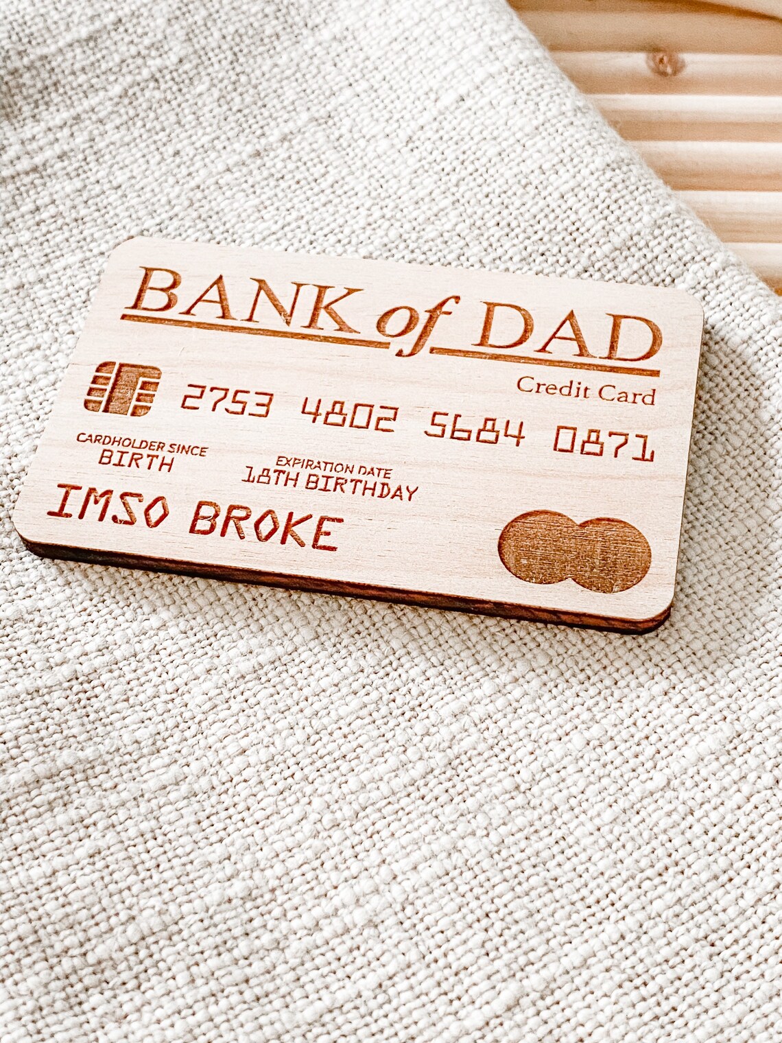 Bank Of Dad Wood Card Funny Fathers Day Card Fathers Day | Etsy