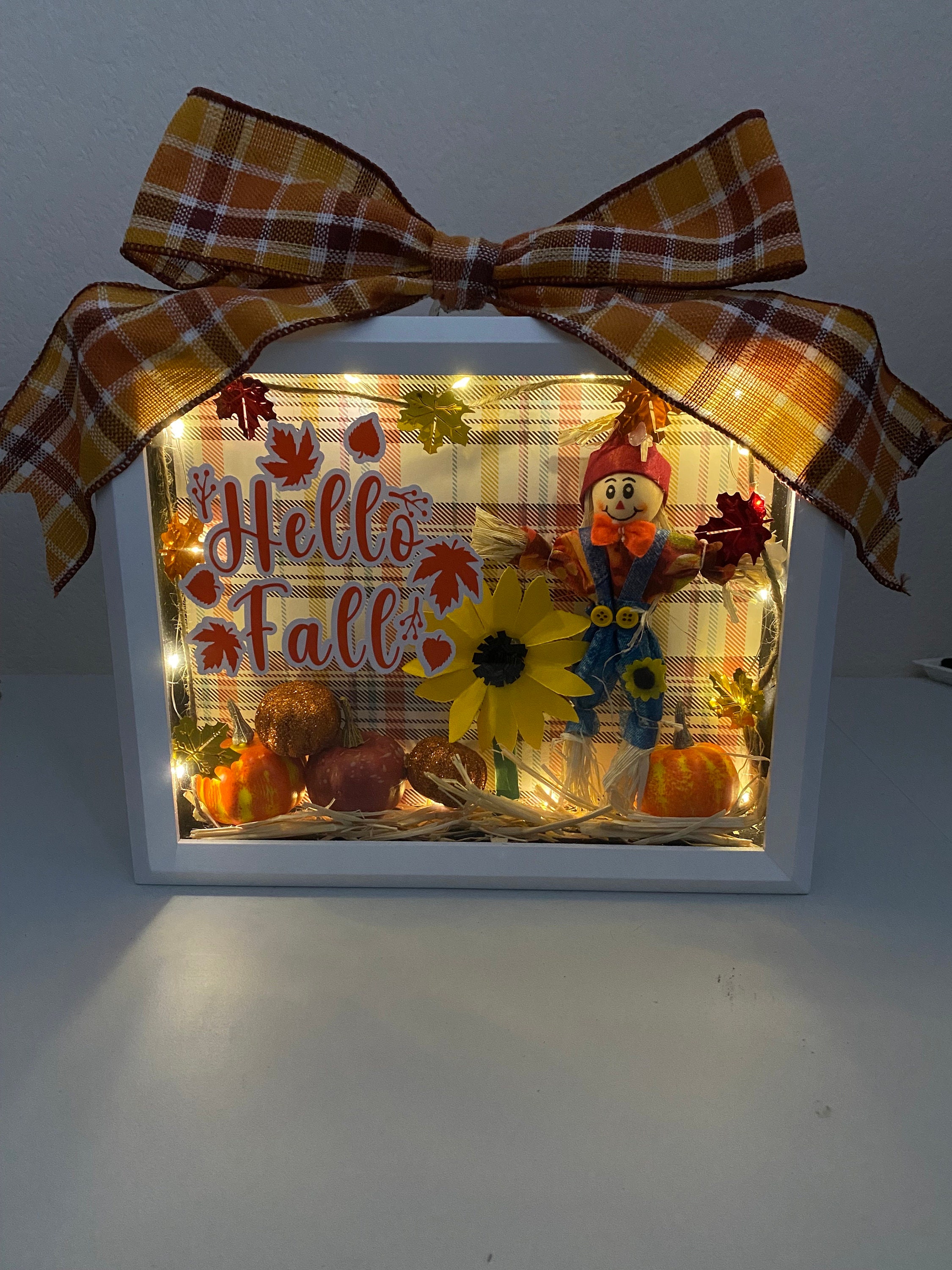 Hello Fall Light up Shadow Box - Etsy