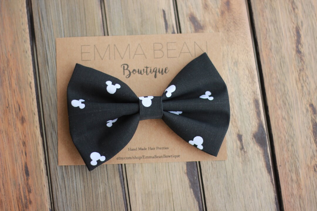 Mickey Mouse Hair Bow, Black With Mickey Mouse Hair Bow, Big Hair Bow ...