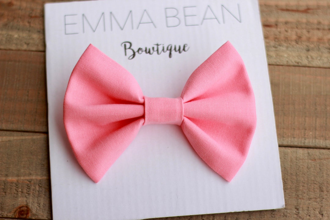 Coral Fabric Bow Coral Hair Bow Hair Bow Accessory Coral Hair Clip Bow ...