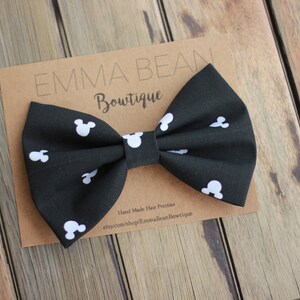 Mickey Mouse Hair Bow, Black With Mickey Mouse Hair Bow, Big Hair Bow ...