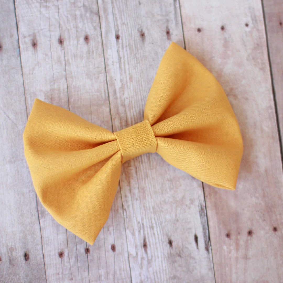 Handmade Mustard Yellow Bow: Hair Clip or Nylon Headband - Etsy