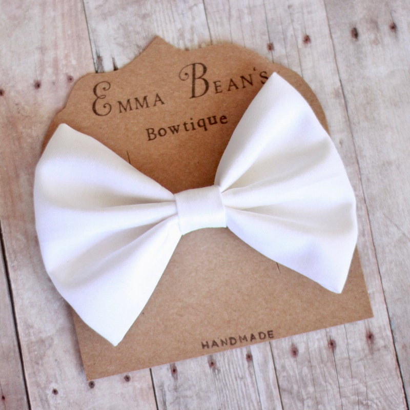 White Hair Bows - Etsy