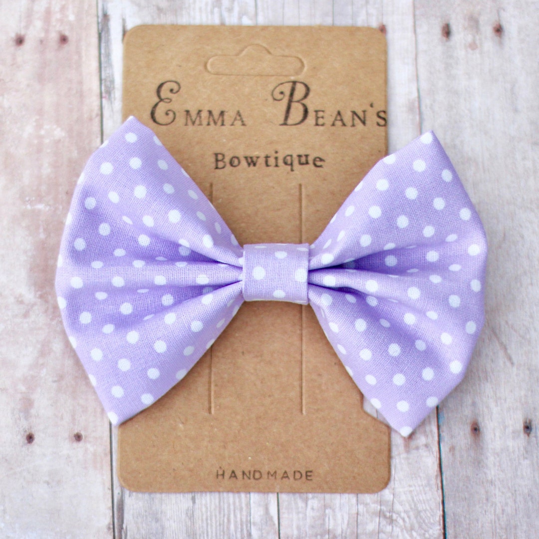 Lavender Swiss Dot Hair Bow: Handmade Spring Easter Accessory - Etsy