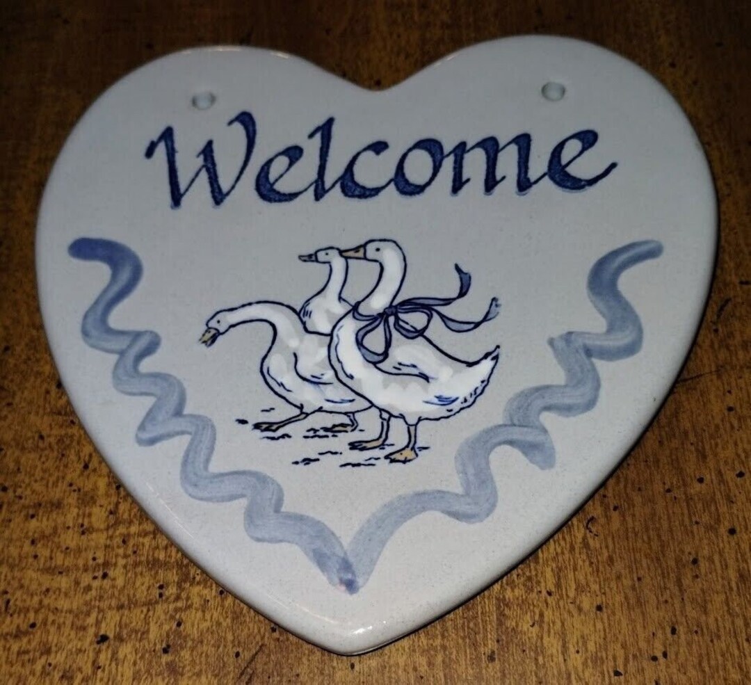 Vintage Louisville Stoneware Gaggle of Geese Welcome Door Plaque ... Vintage Louisville Stoneware Gaggle of Geese Welcome Door Plaque ...