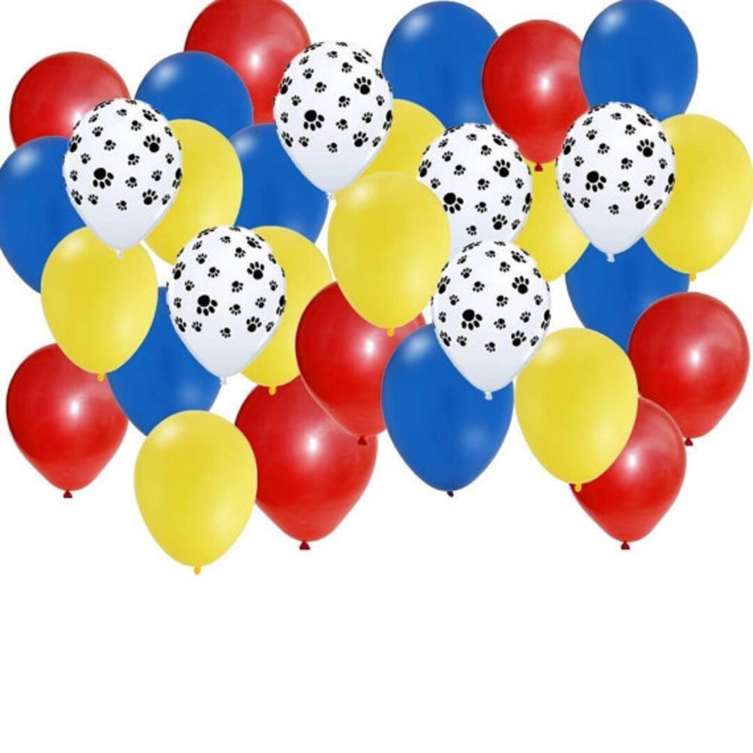 Dog Paws 18 Piece Balloons 11 Latex Paw Print Balloons Birthday Party ...