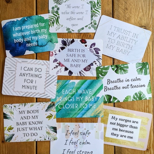 Birth Affirmation Cards for a Positive Birth - Etsy
