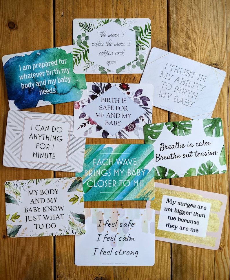 Positive Birth Affirmation Cards, Hypnobirthing Cards - Etsy