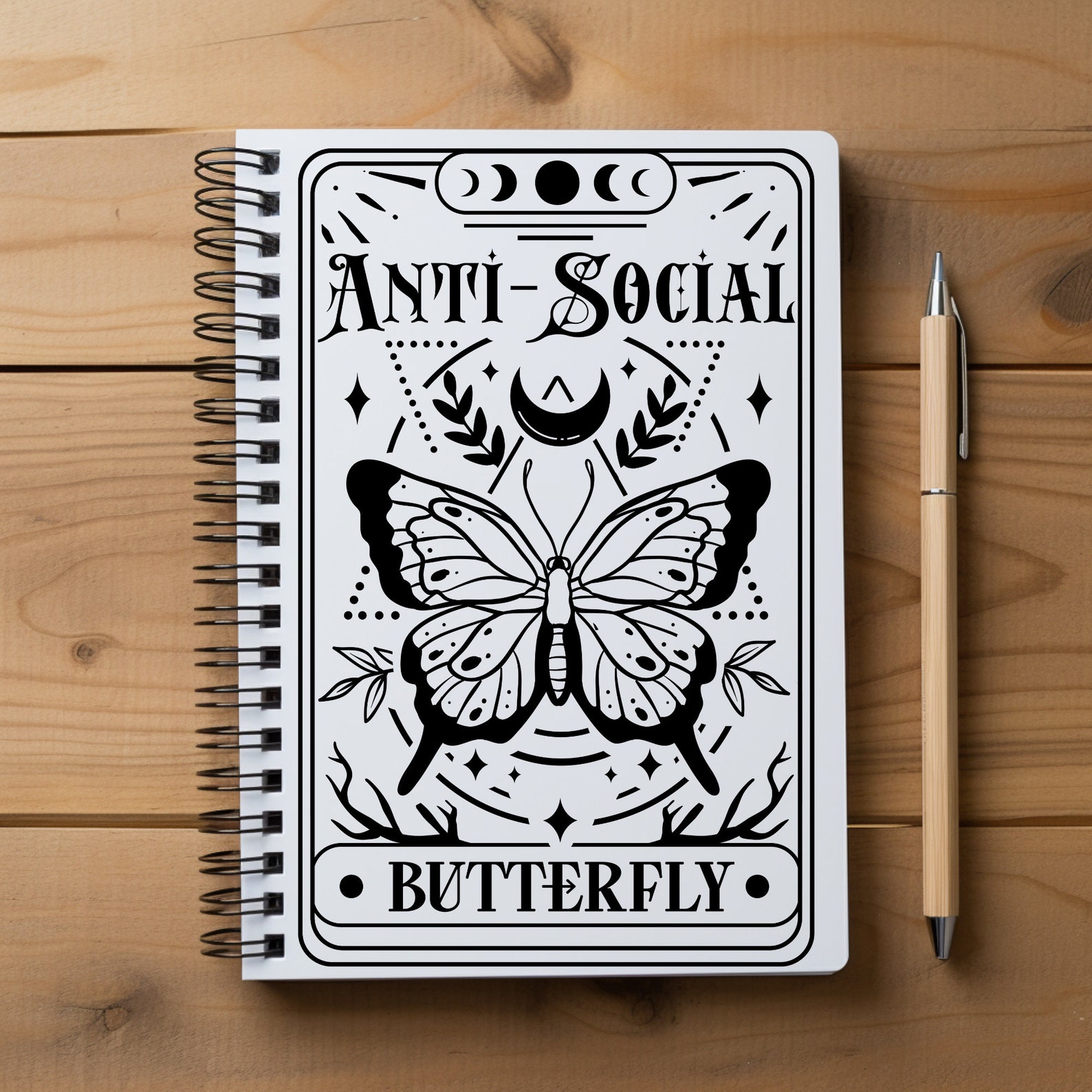 The Overthinker Tarot Card Skeleton Spiral Notebook, Funny Sarcastic ...