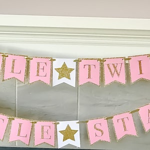 Twinkle Twinkle Little Star Birthday Decorations, Birthday Banner, Pink ...