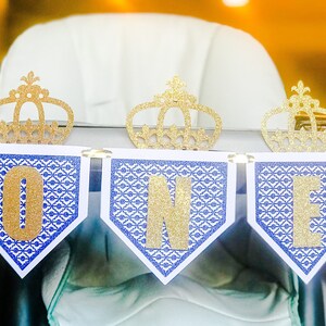 Royal Prince Birthday Decorations, High Chair Banner, First Birthday ...