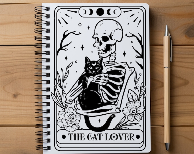The Overthinker Tarot Card Skeleton Spiral Notebook, Funny Sarcastic ...