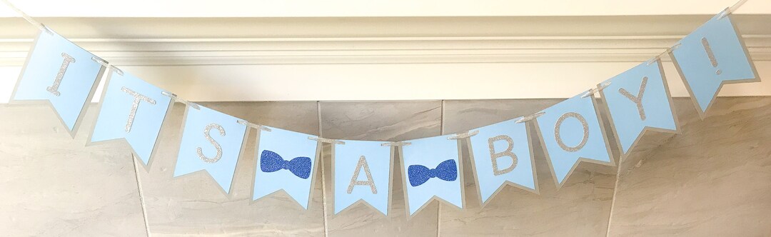 Baby Shower Banner, Boy Baby Shower Decorations, It's A Boy Banner ...