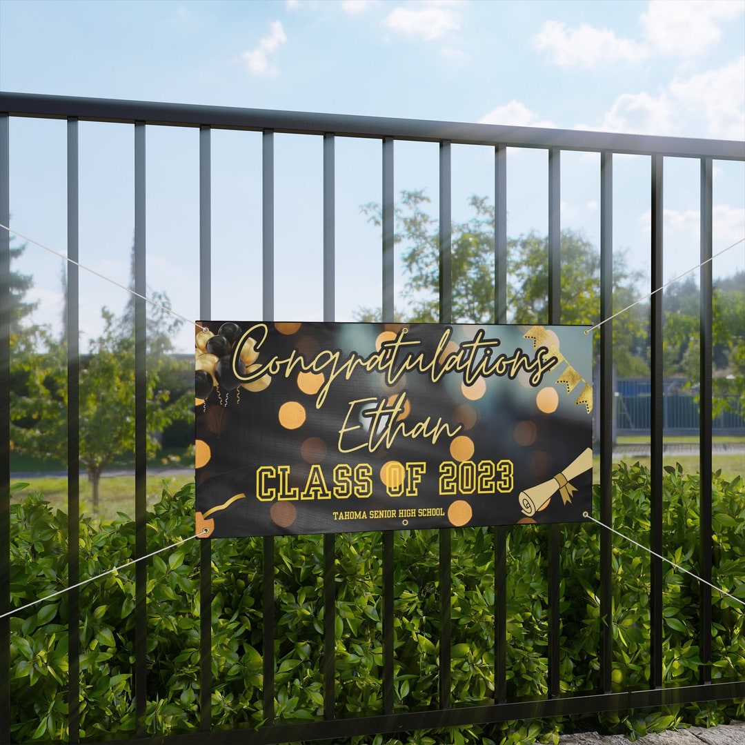 Personalized Vinyl Graduation Banner, Custom Graduation Sign, High ...