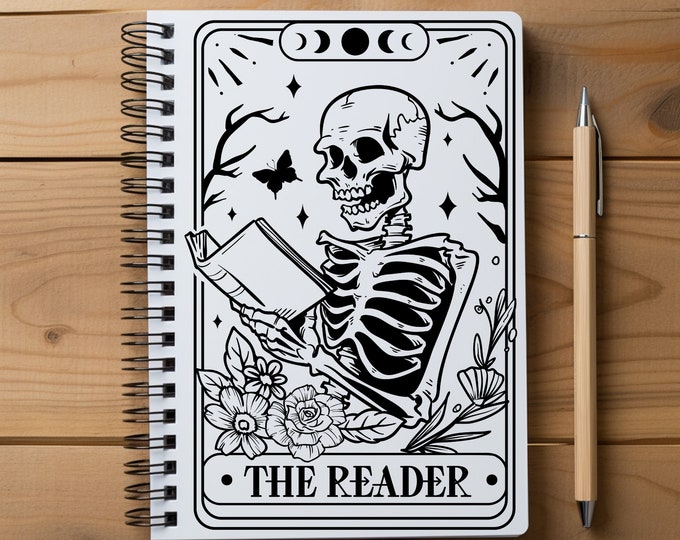 The Overthinker Tarot Card Skeleton Spiral Notebook, Funny Sarcastic ...