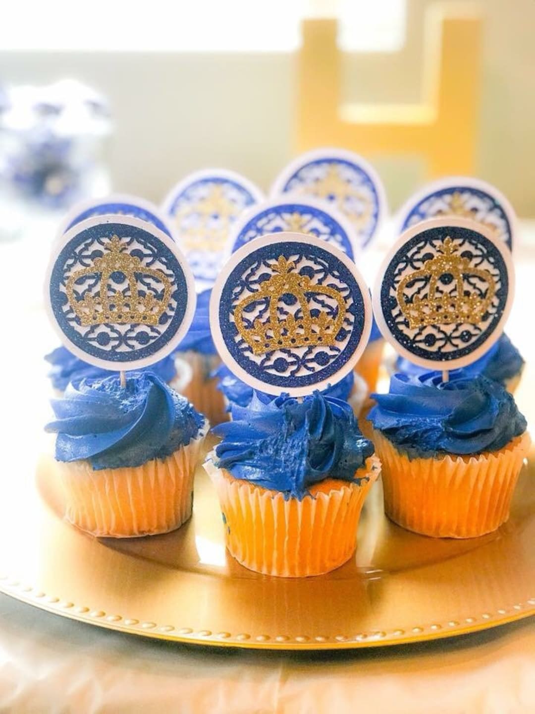 Royal Prince Boy Birthday Decorations, Royal Prince Cupcake Toppers ...
