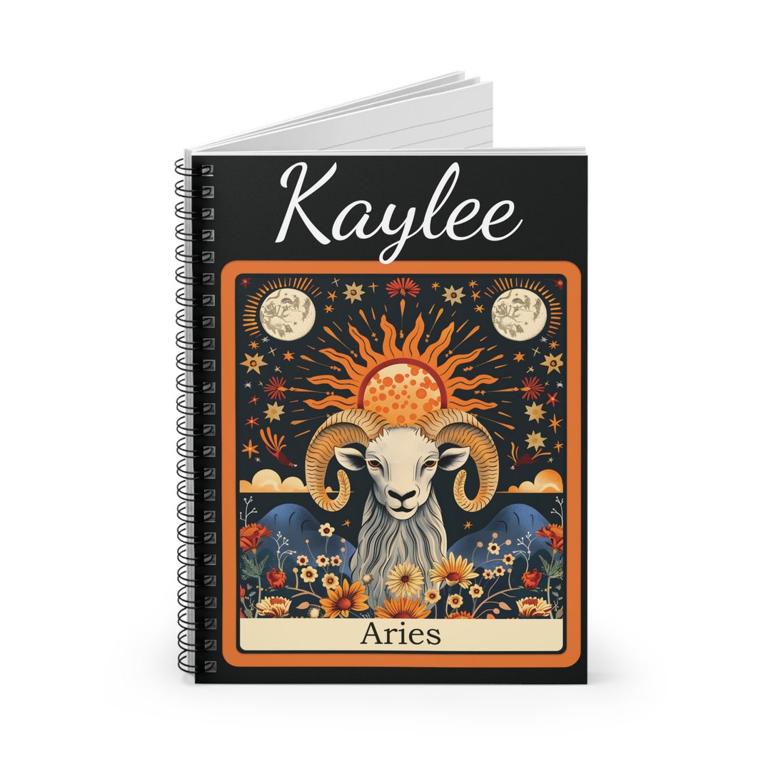 Personalized Aries Zodiac Sign Spiral Notebook - Etsy