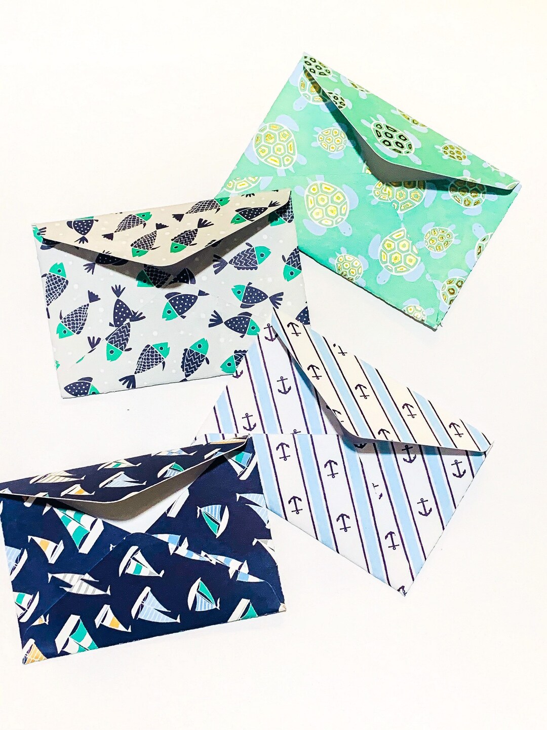 Nautical Mini Envelopes: Beach Theme Gift Card Holders, Set of 10 - Etsy