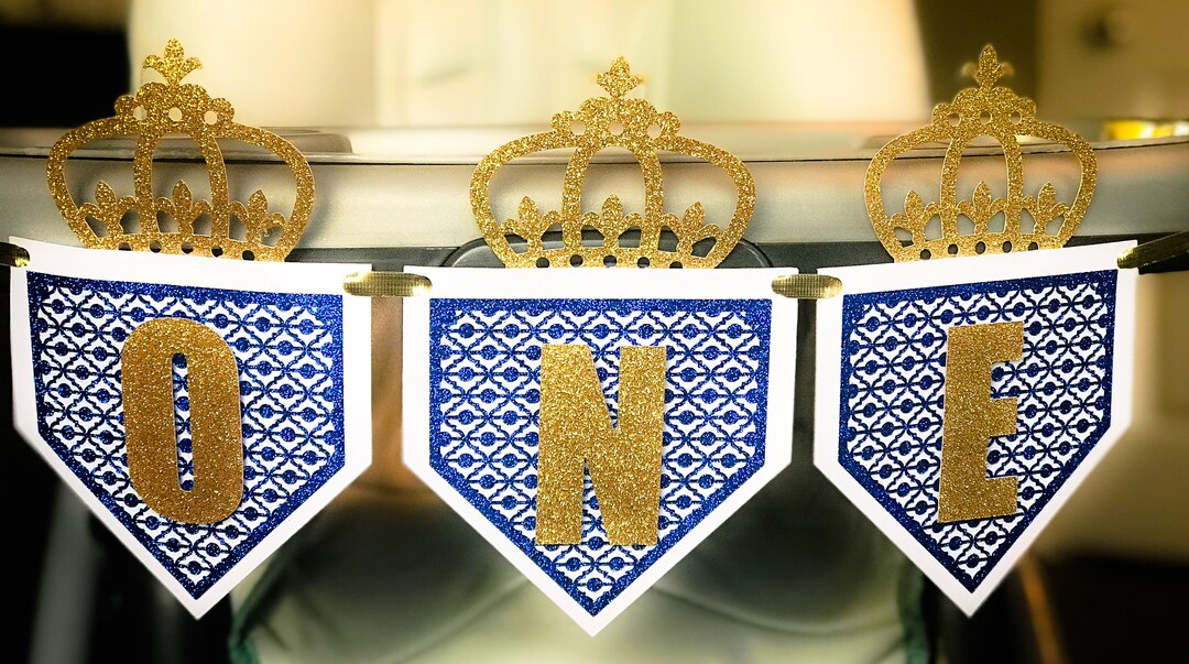 Royal Prince Birthday Decorations, High Chair Banner, First Birthday ...