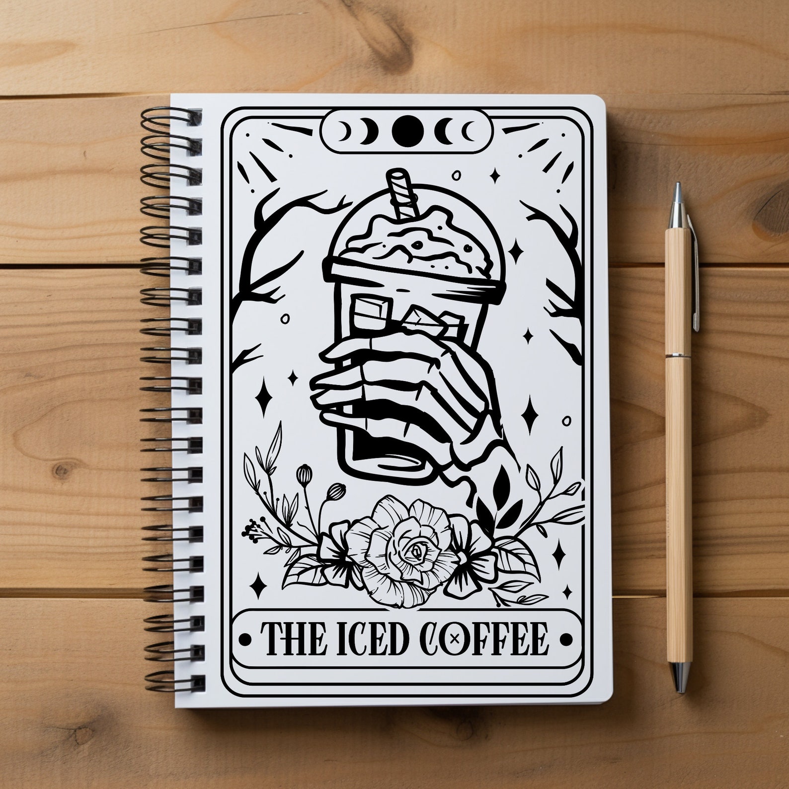The Overthinker Tarot Card Skeleton Spiral Notebook, Funny Sarcastic ...
