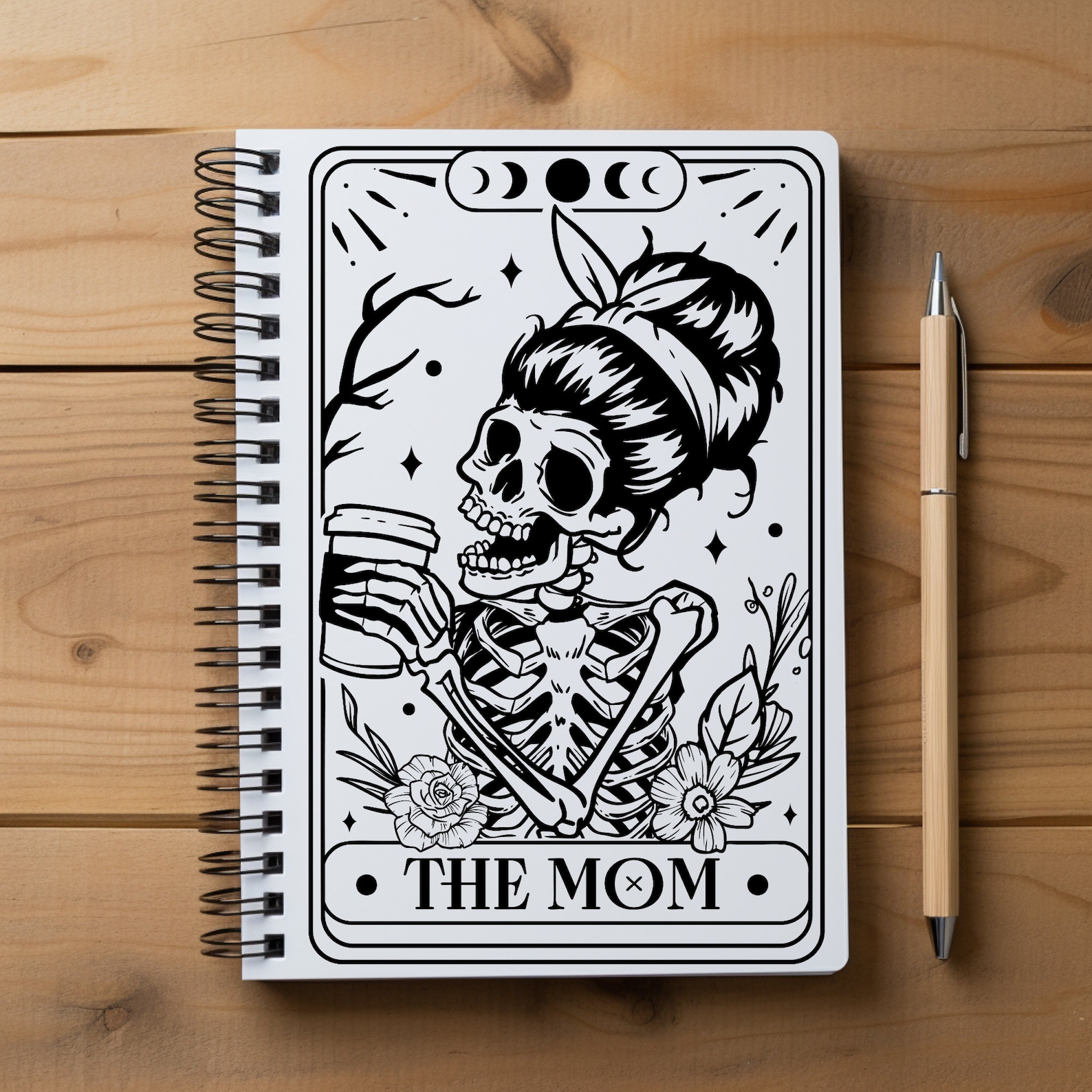 The Overthinker Tarot Card Skeleton Spiral Notebook, Funny Sarcastic ...
