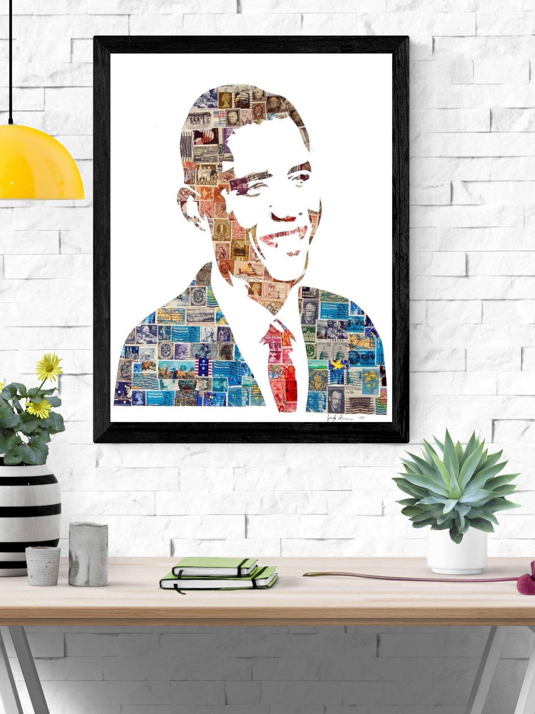 President Barack Obama Portrait Postage Stamp Art Print - Etsy