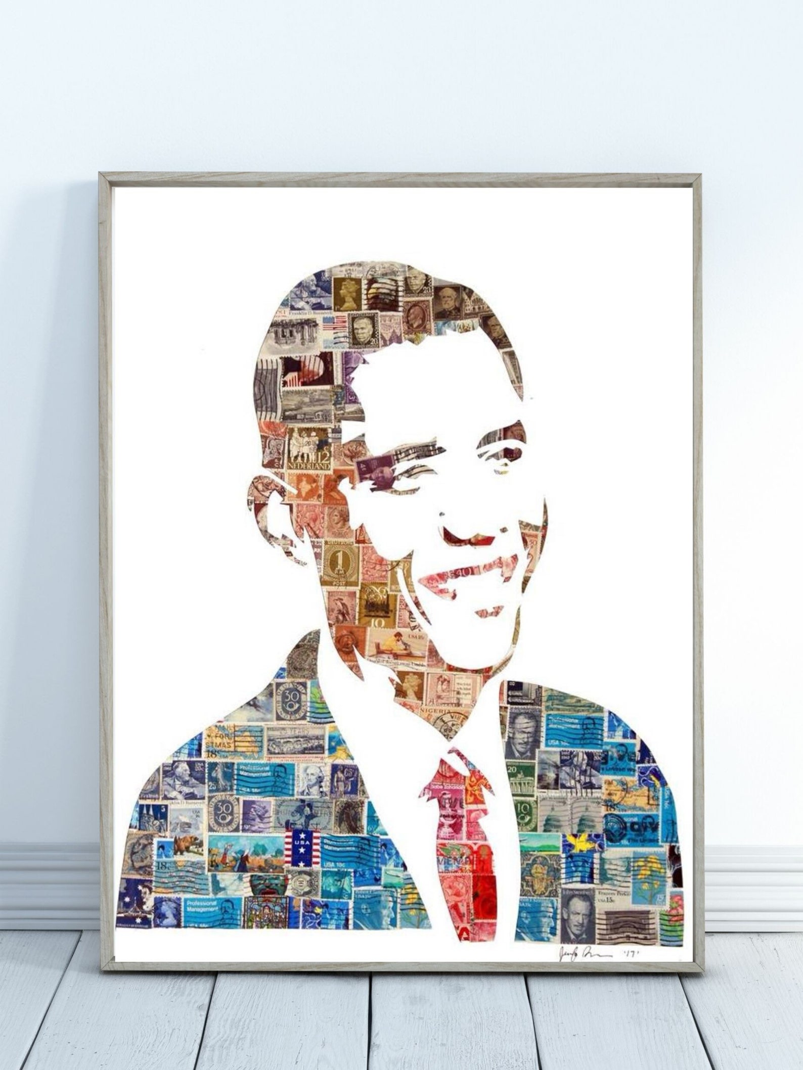 President Barack Obama Portrait Postage Stamp Art Print - Etsy
