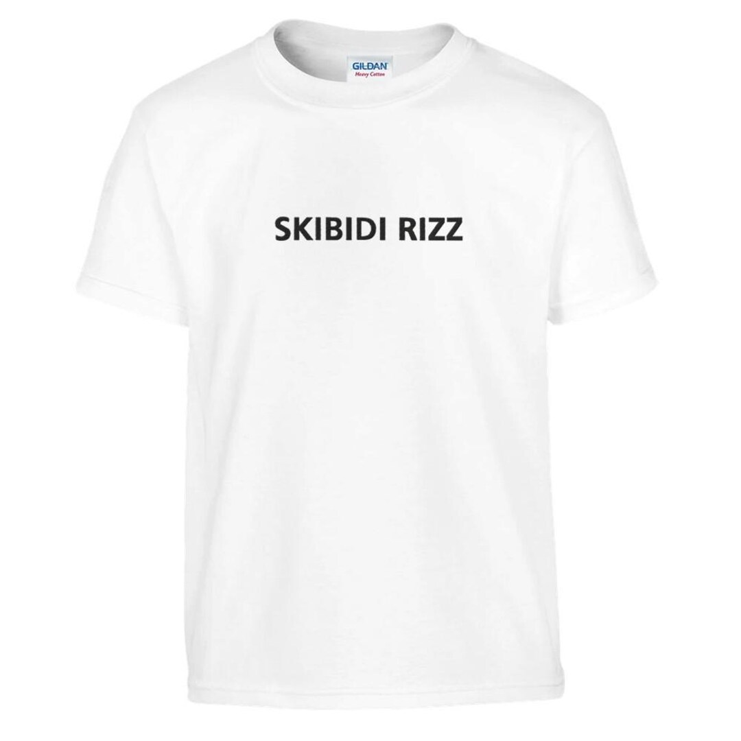 SKIBIDI RIZZ Embroidered Embroidery Classic Kids Crewneck T-shirt Top ...
