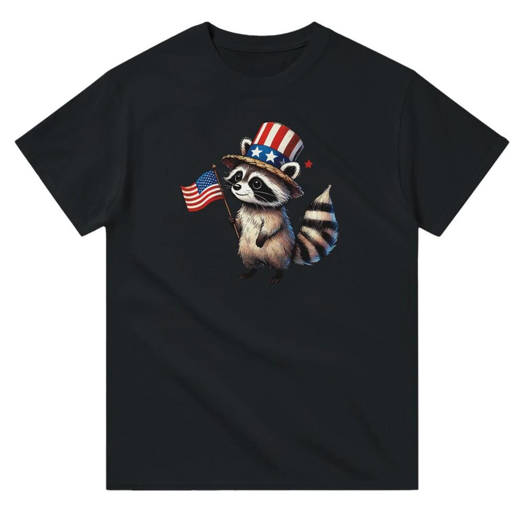 American FRED the Raccoon Heavyweight Unisex Crewneck T-shirt Top - Etsy