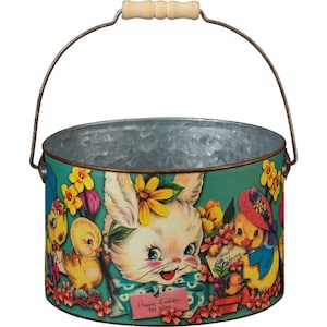 Easter Bucket Set Vintage Style Basket Metal - Etsy
