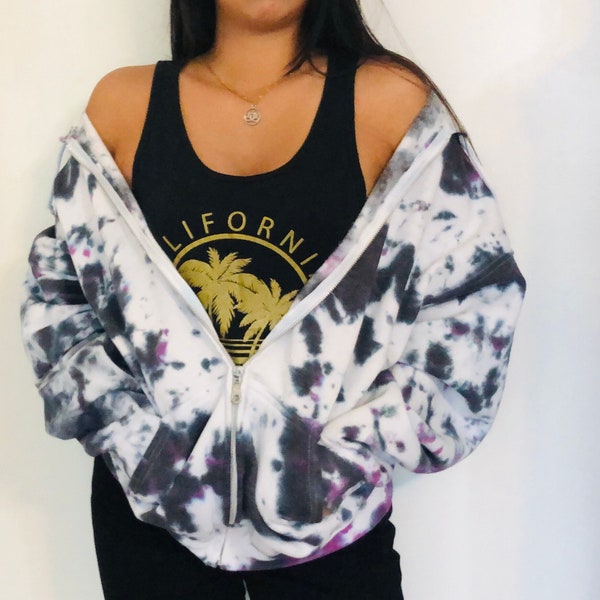 Tie Dye Zip Hoodie Etsy
