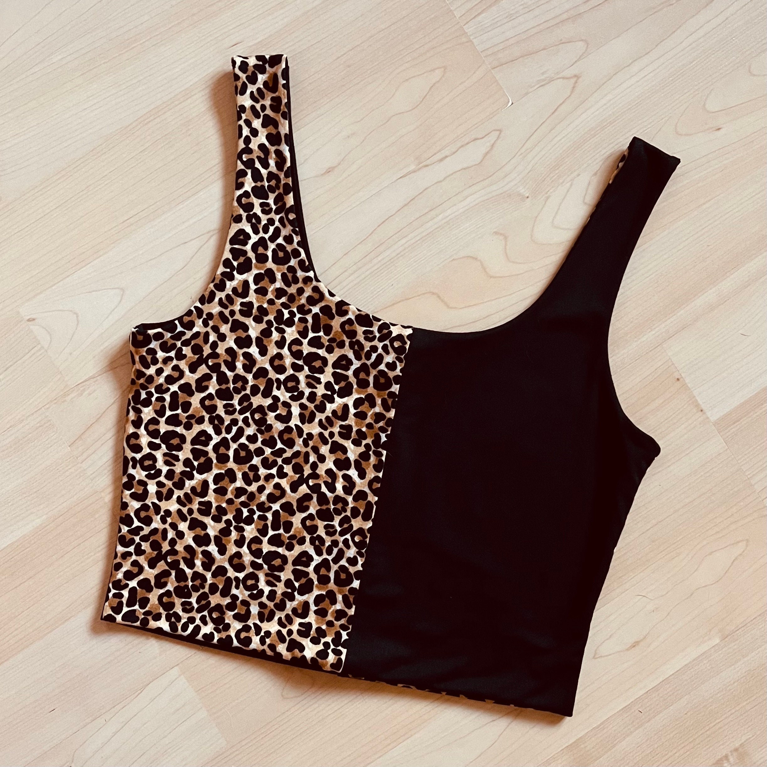Color Blocked Cropped Tank - TWO FACED // Two Tone Crop Top Split ...