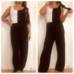 Color Blocked Cropped Tank - TWO FACED // Two Tone Crop Top Split ...