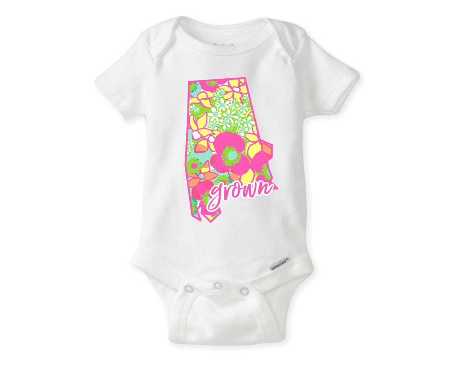 Alabama Baby Onesie® CHOOSE ANY STATE Alabama Grown Preppy - Etsy