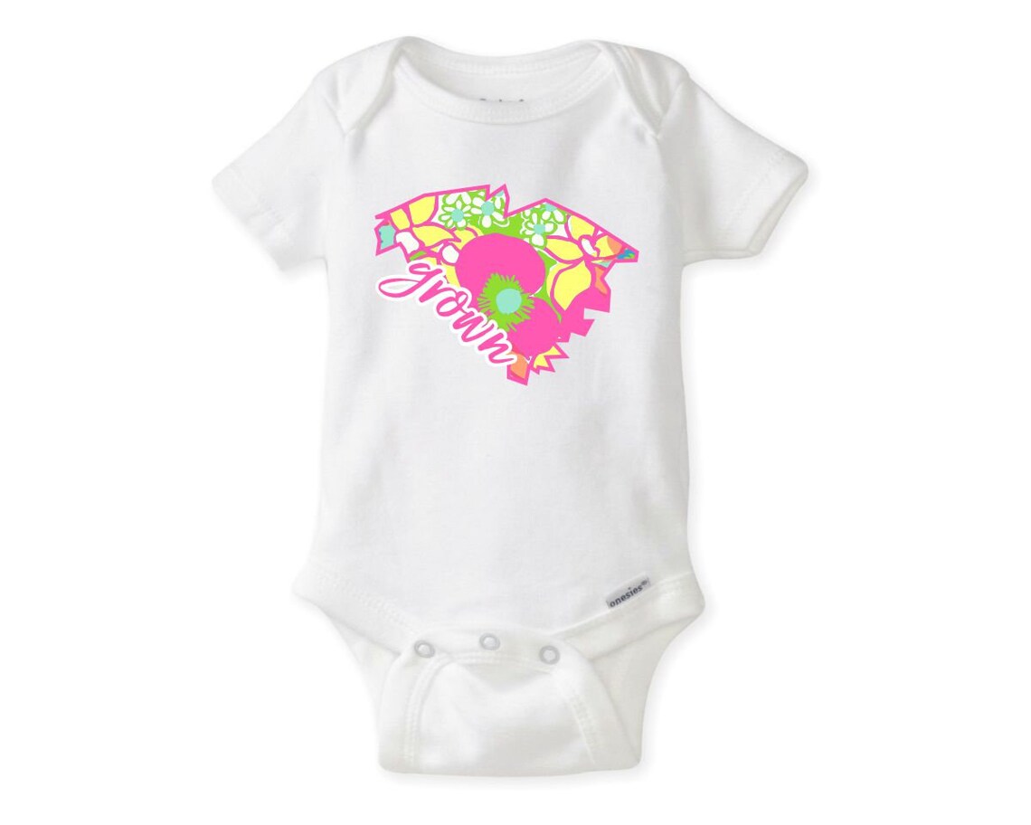 Alabama Baby Onesie® CHOOSE ANY STATE Alabama Grown Preppy | Etsy