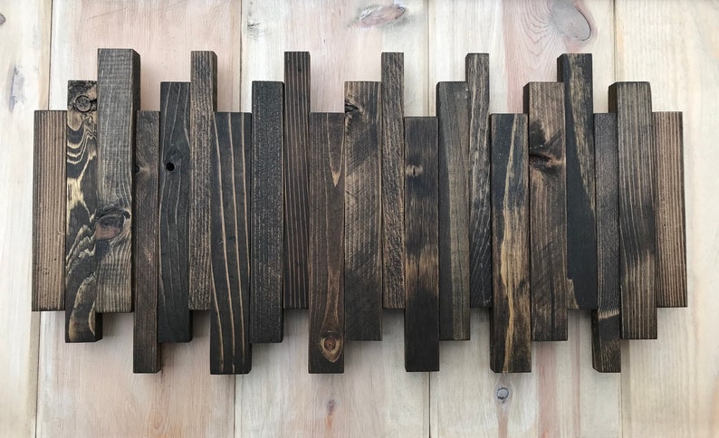 Reclaimed Wood Staggered Wall Hanging. Reclaimed Wood Wall Decor. Wall ...