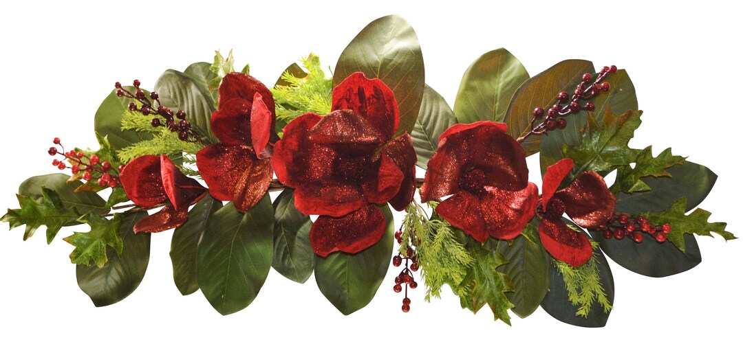 36 Christmas Velvet Magnolia Swag Magnolia Swags All - Etsy