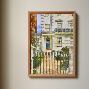 Elizabeth James London House Watercolor Painting Unframed Matte Poster ...