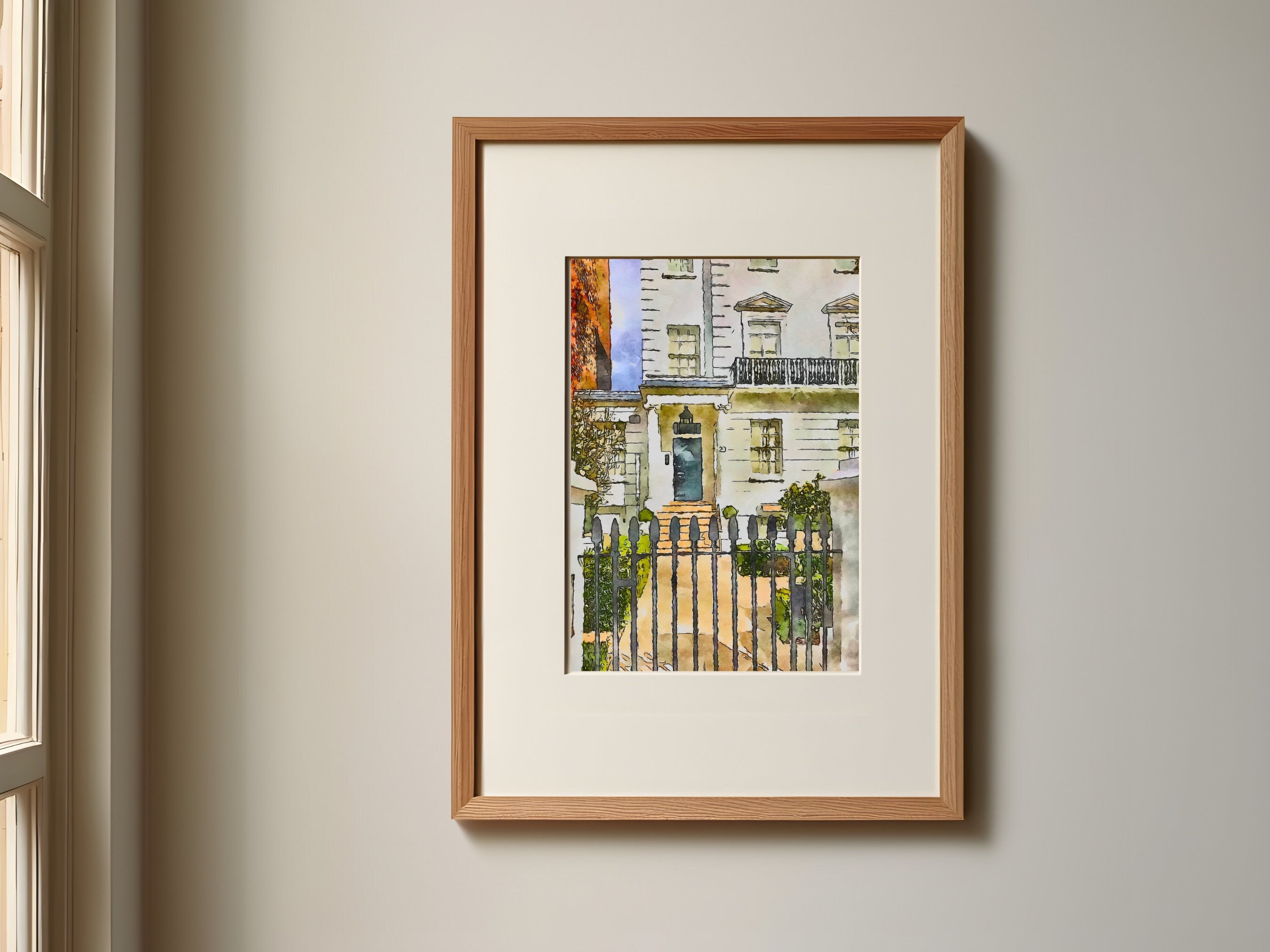 Elizabeth James London House Watercolor Painting Unframed Matte Poster ...