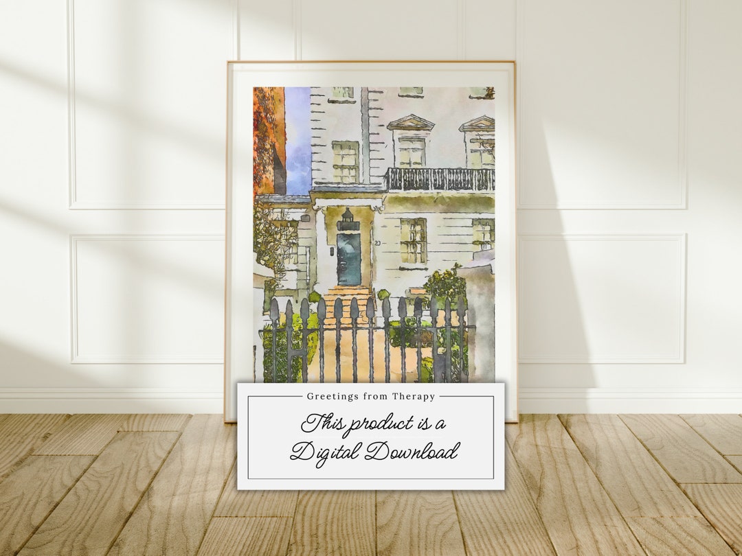 Elizabeth James London House Watercolor Painting Digital Art Print - Etsy