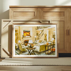 Erica Barry's Hamptons Living Room Watercolor Painting Unframed Matte ...