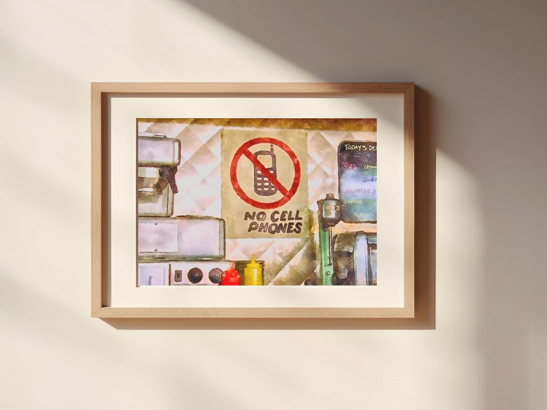 No Cell Phones Watercolor Painting Unframed Matte Poster Art Print - Etsy