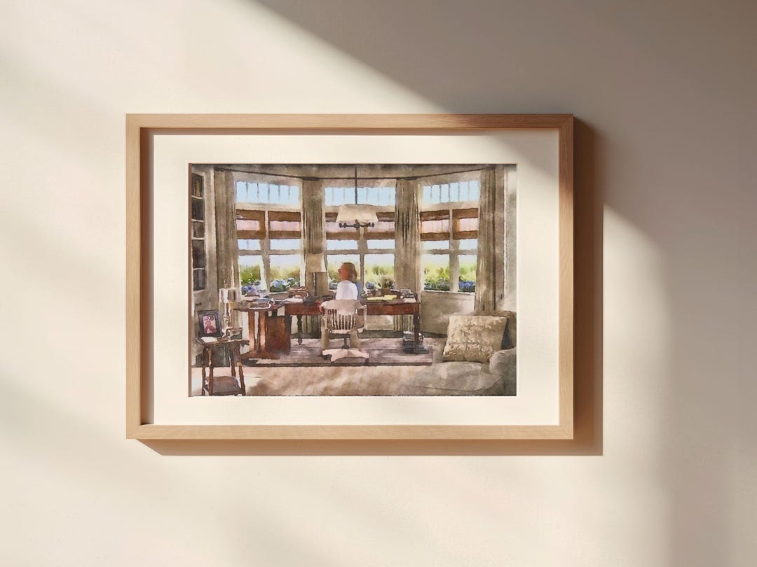 Erica Barry's Hamptons House Watercolor Painting Unframed Matte Poster ...