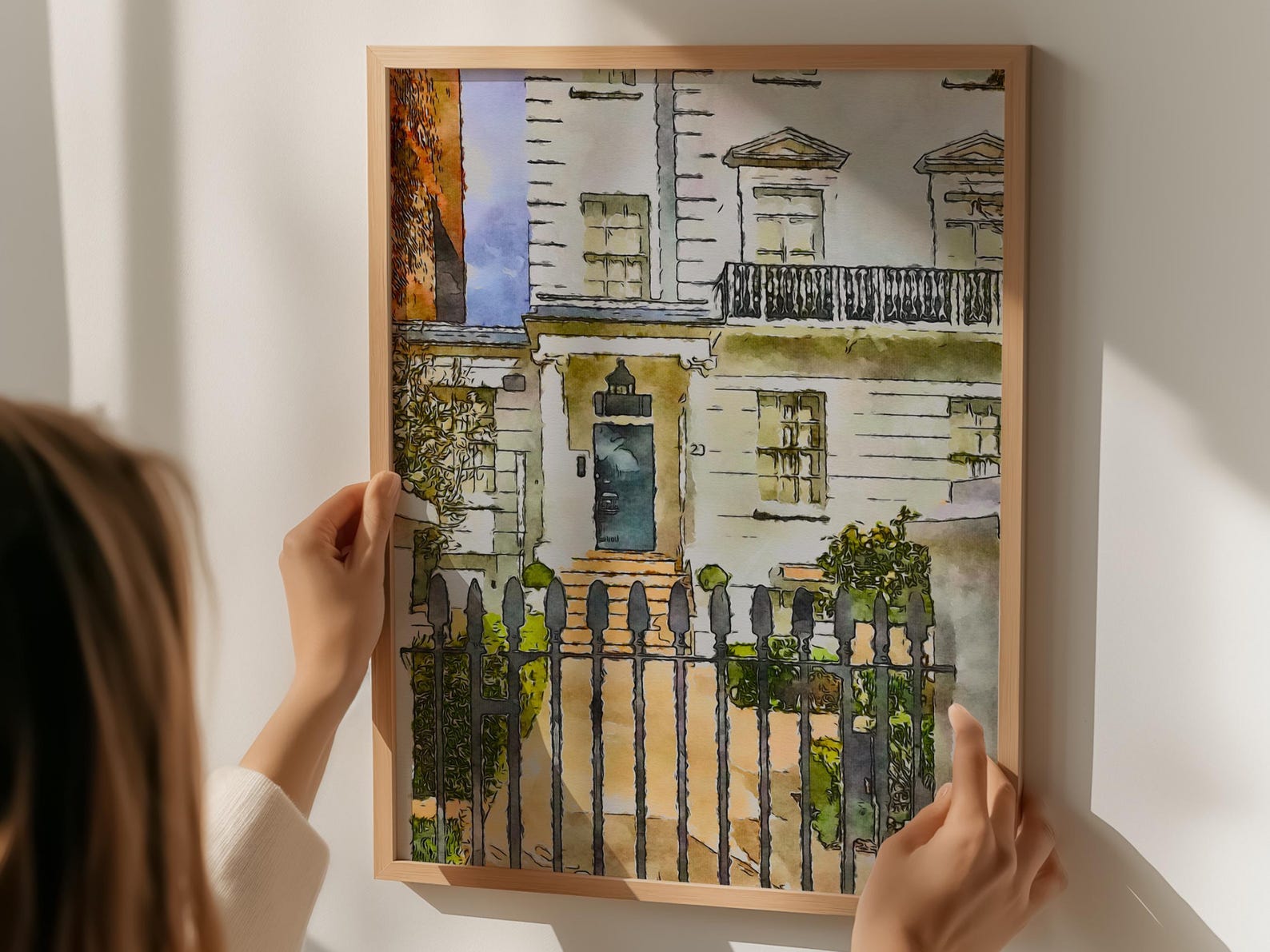 Elizabeth James London House Watercolor Painting Unframed Matte Poster ...