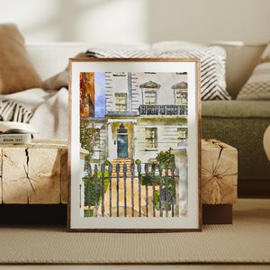 Elizabeth James London House Watercolor Painting Unframed Matte Poster ...